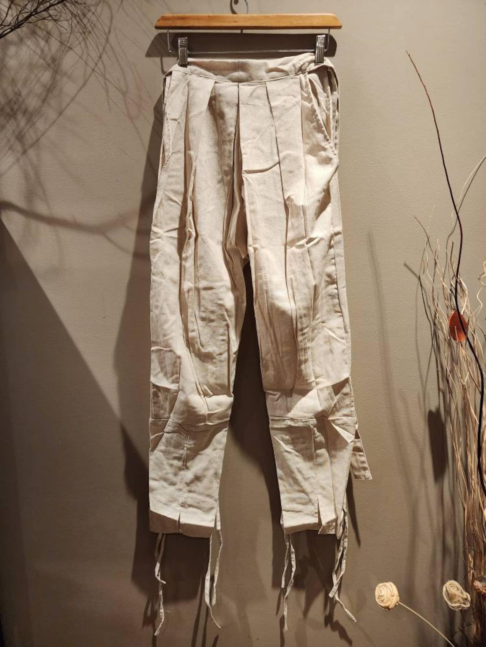 Natural Tattsuke Bakama, Linen Samurai Pants - Etsy