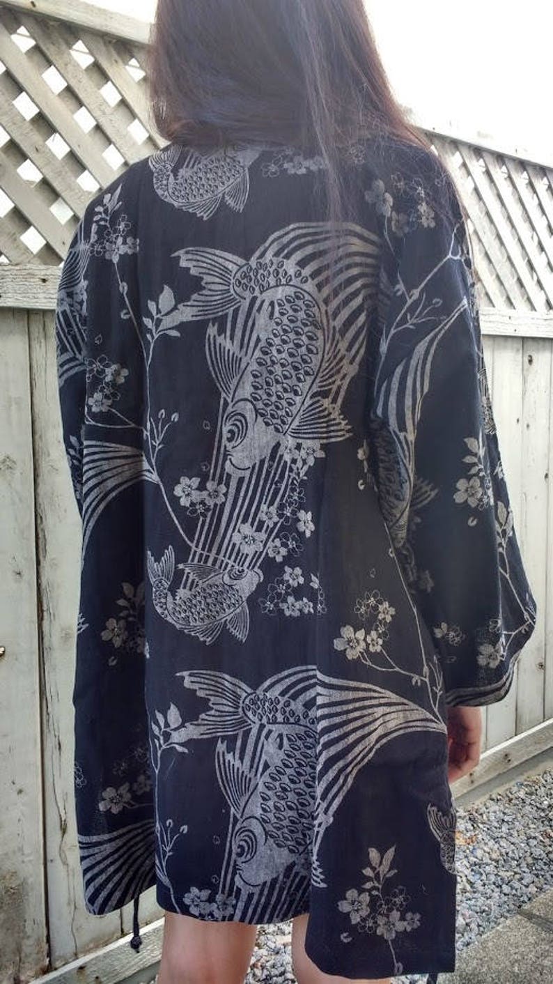 Sakura Koi Fish Samurai Noragi Jacket Coat for Ladies Women & Men ...