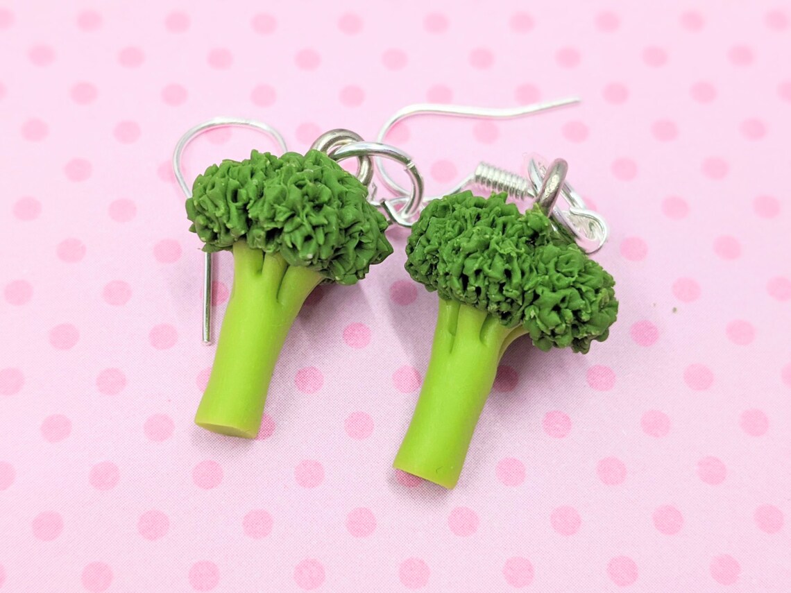 Broccoli Earrings - Miniature Food Jewelry - Inedible Jewelry ...