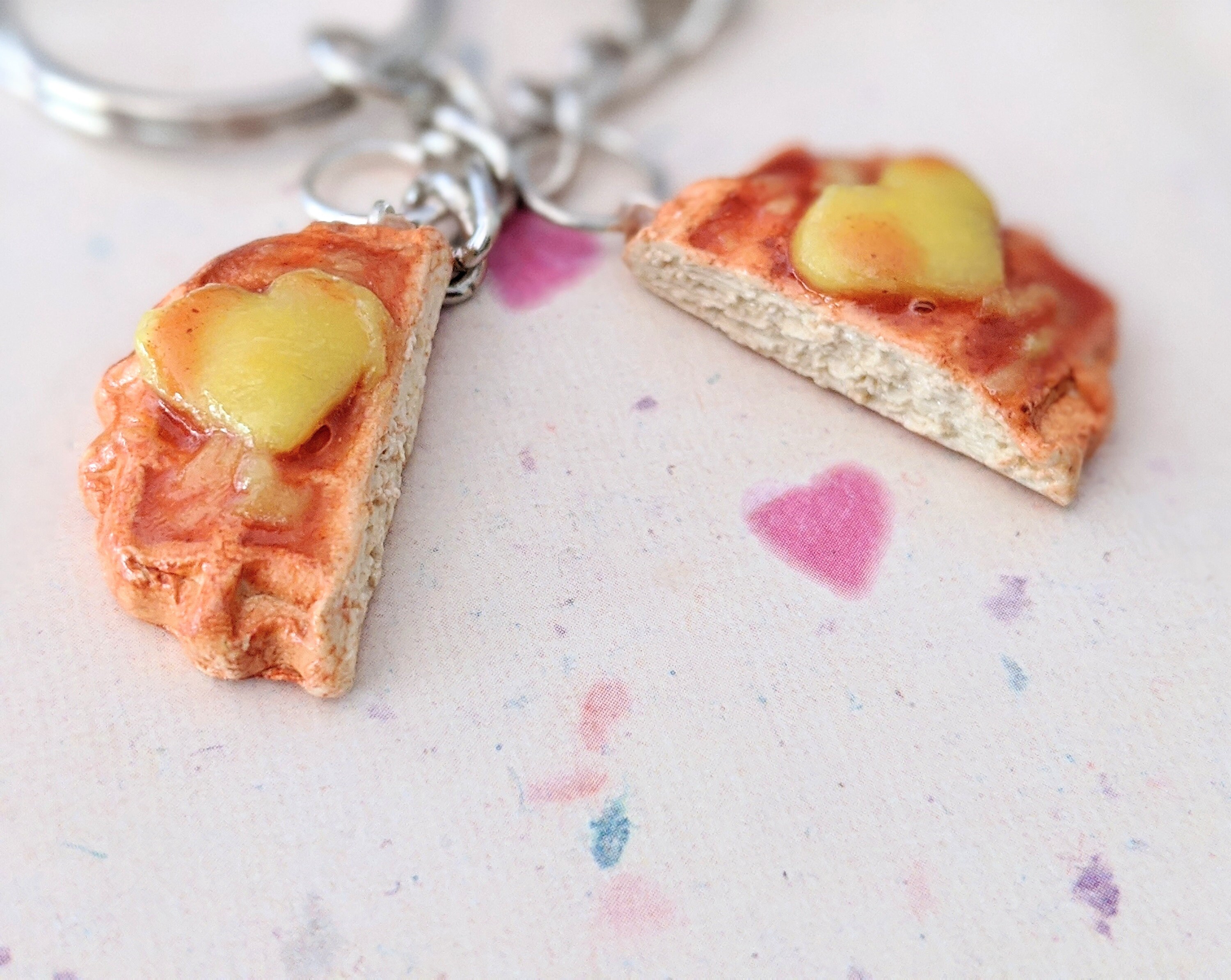 BFF Waffles Keychains Miniature Food Jewelry Inedible | Etsy