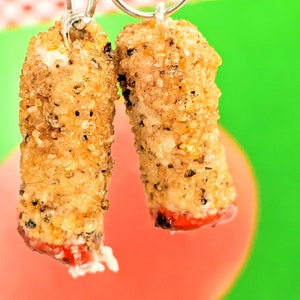 Mozzarella Cheese Sticks Earrings, Miniature Food Jewelry - Inedible ...