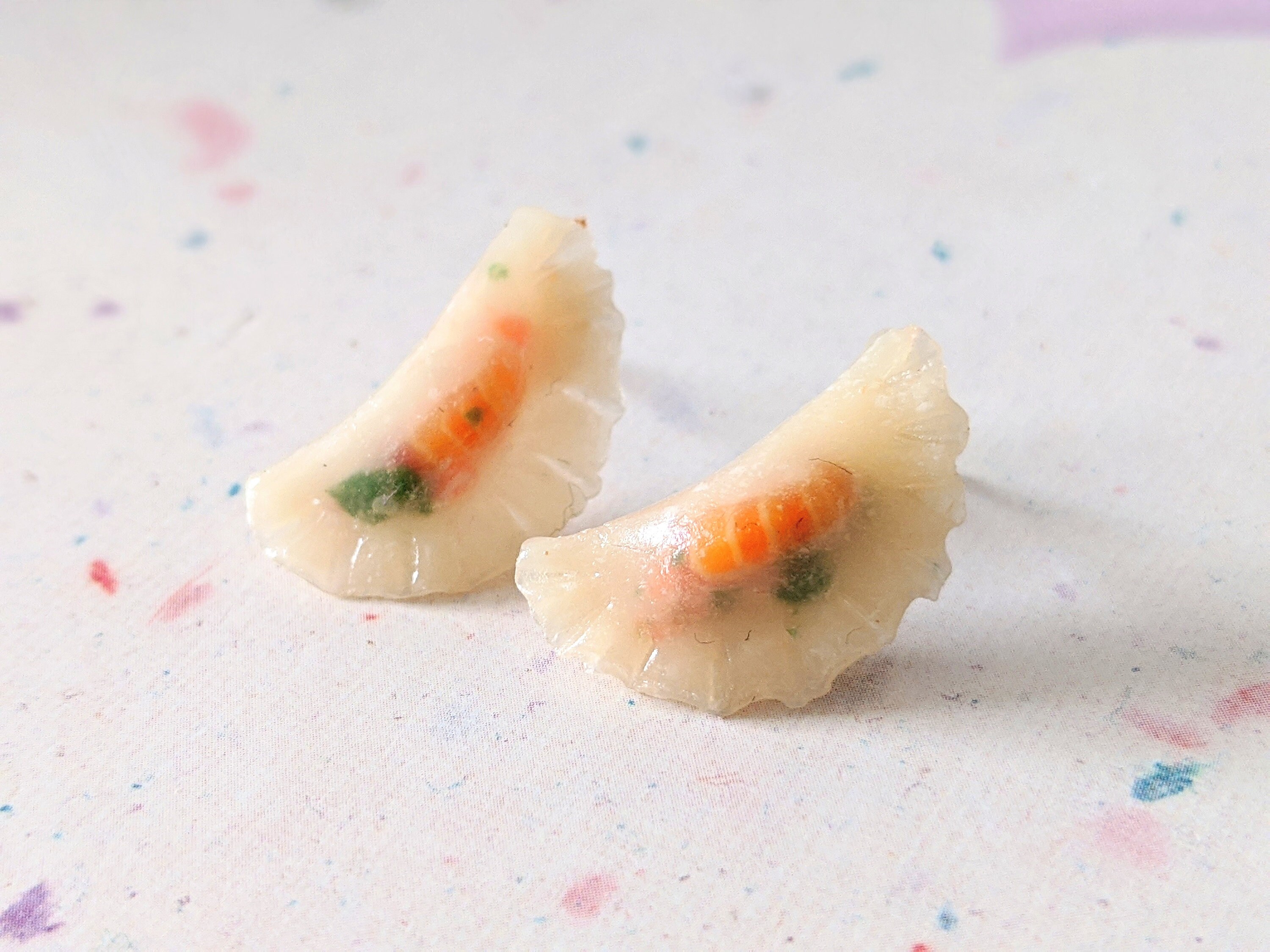Shrimp Dumpling Earrings, Miniature Food Jewelry, Inedible Jewelry ...