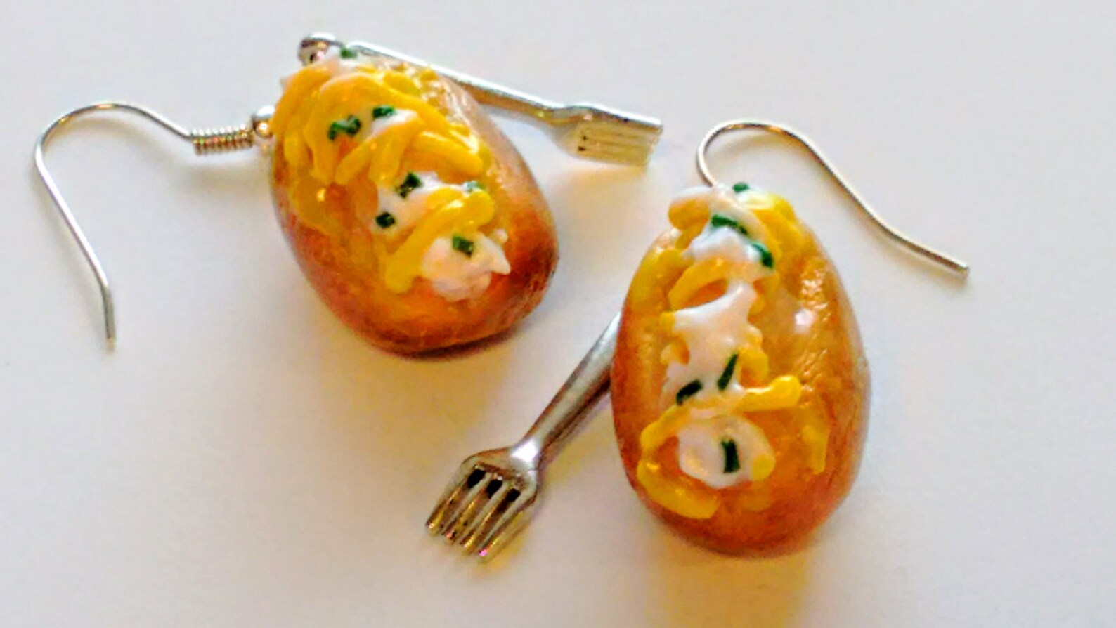 Baked Potato Earrings Miniature Food Jewelry Holiday | Etsy