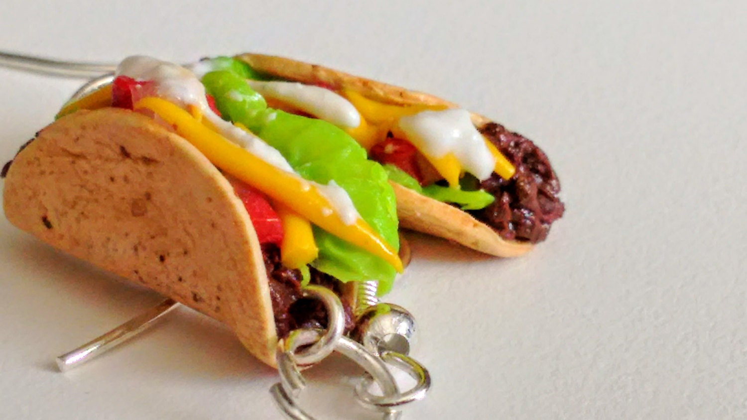 Taco Dangle Earrings Miniature Food Jewelry Fake Food | Etsy