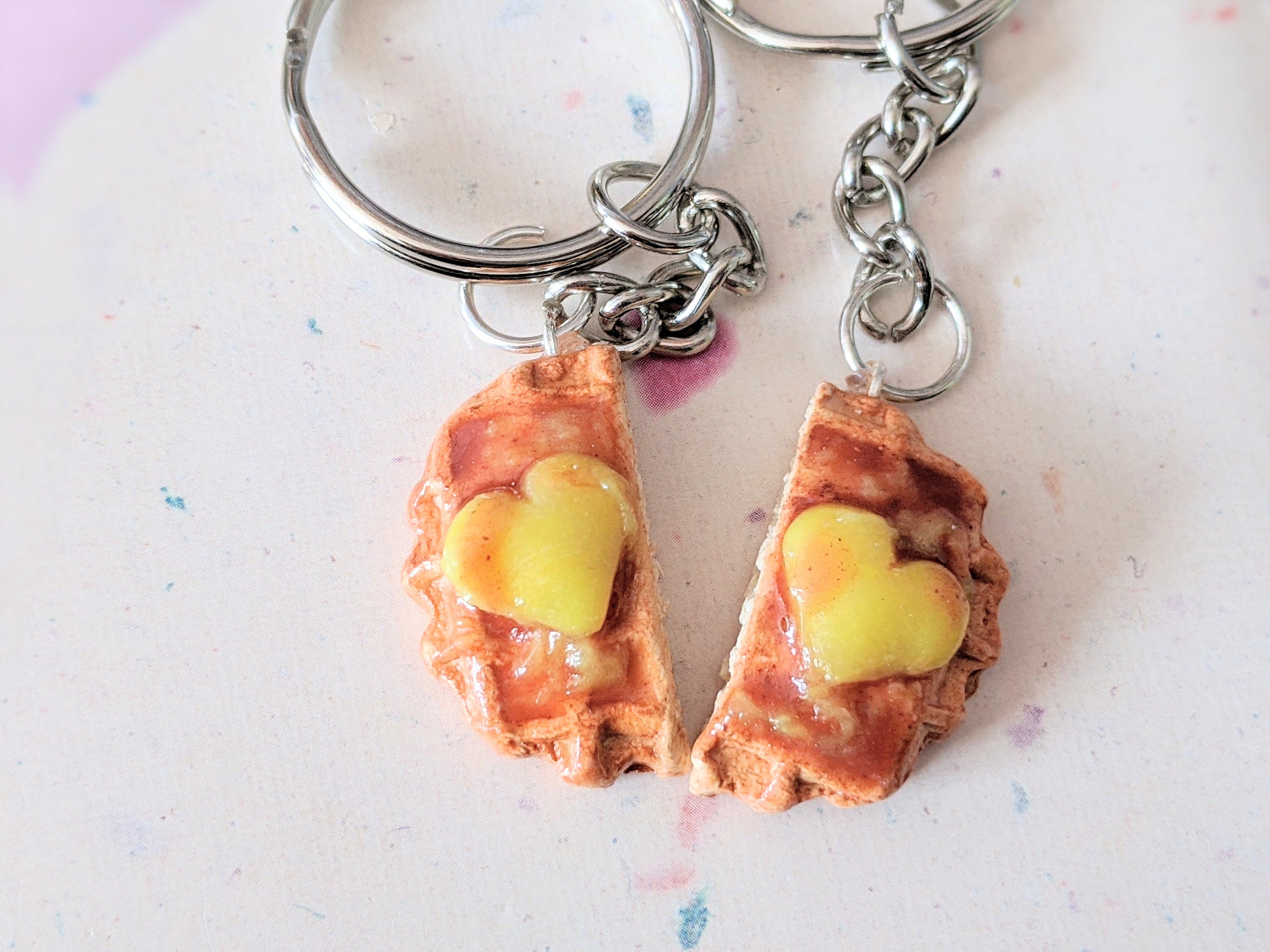 BFF Waffles Keychains Miniature Food Jewelry Inedible | Etsy