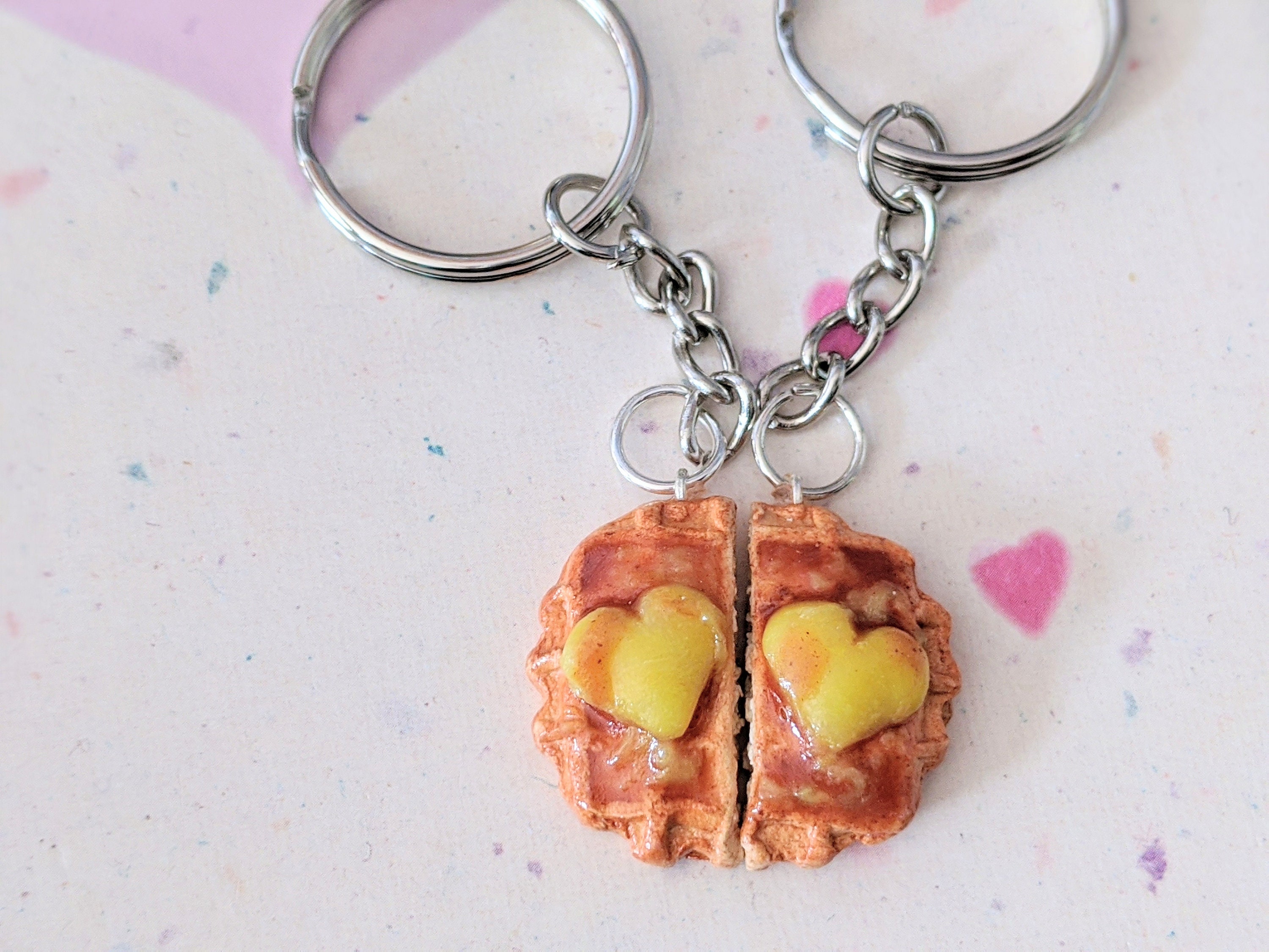 BFF Waffles Keychains Miniature Food Jewelry Inedible | Etsy