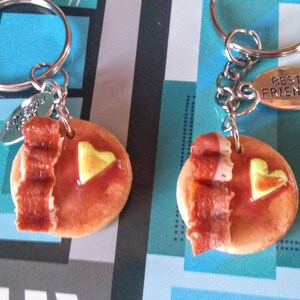 BFF Pancakes and Bacon Keychains, Miniature Food Jewelry, Inedible ...