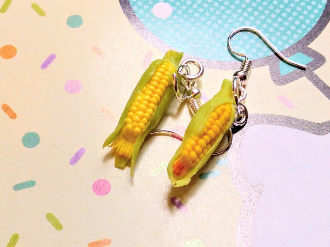 Ear of Corn Dangle Earrings Miniature Food Jewelry Vegetable | Etsy