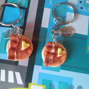 BFF Pancakes and Bacon Keychains, Miniature Food Jewelry, Inedible ...