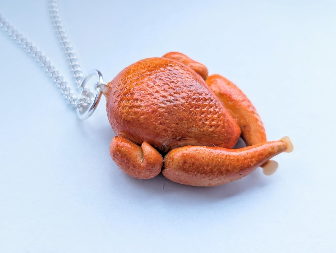 Thanksgiving Turkey Necklace - Miniature Food Jewelry - Turkey Necklace ...
