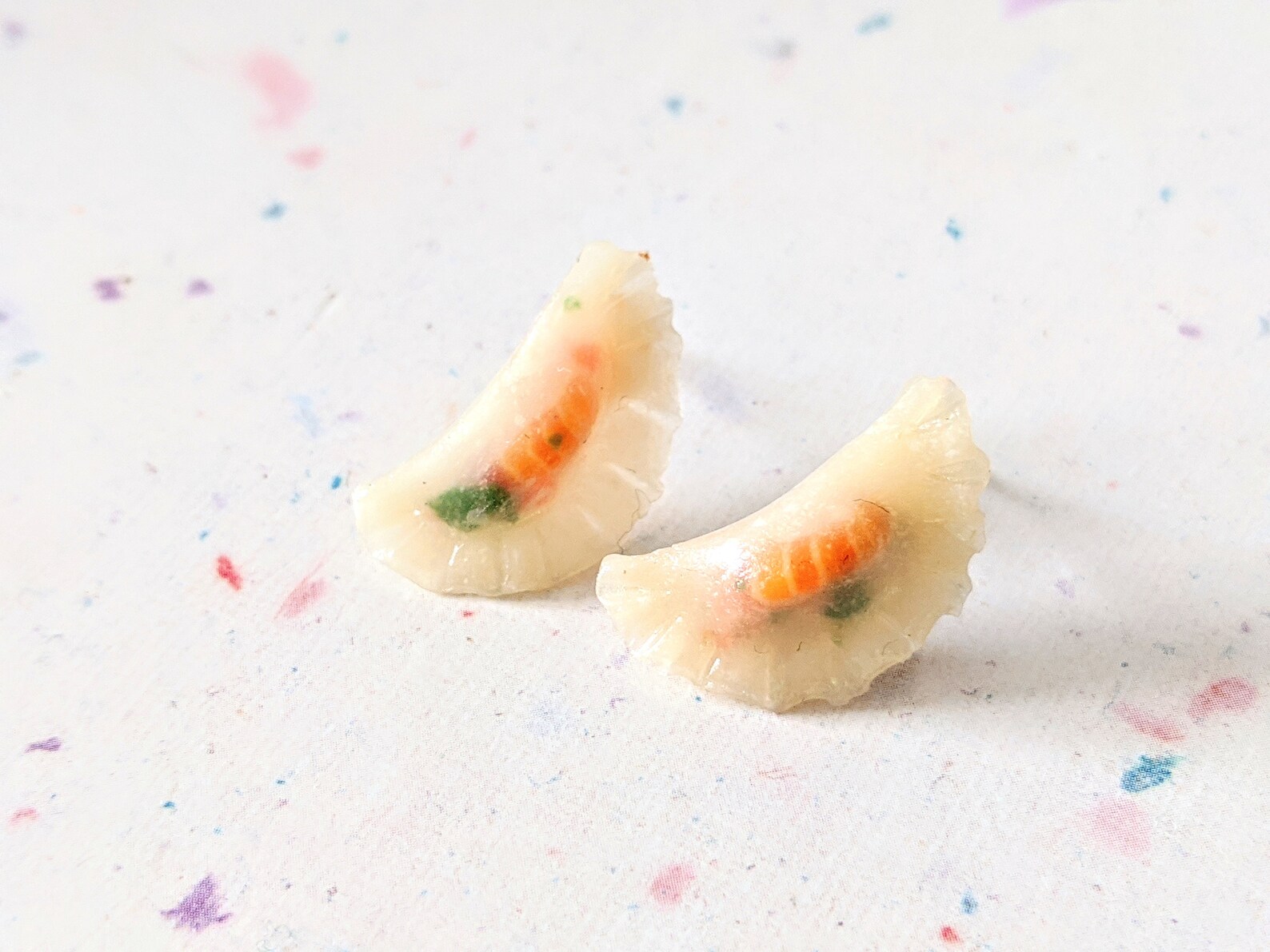 Shrimp Dumpling Earrings, Miniature Food Jewelry, Inedible Jewelry ...