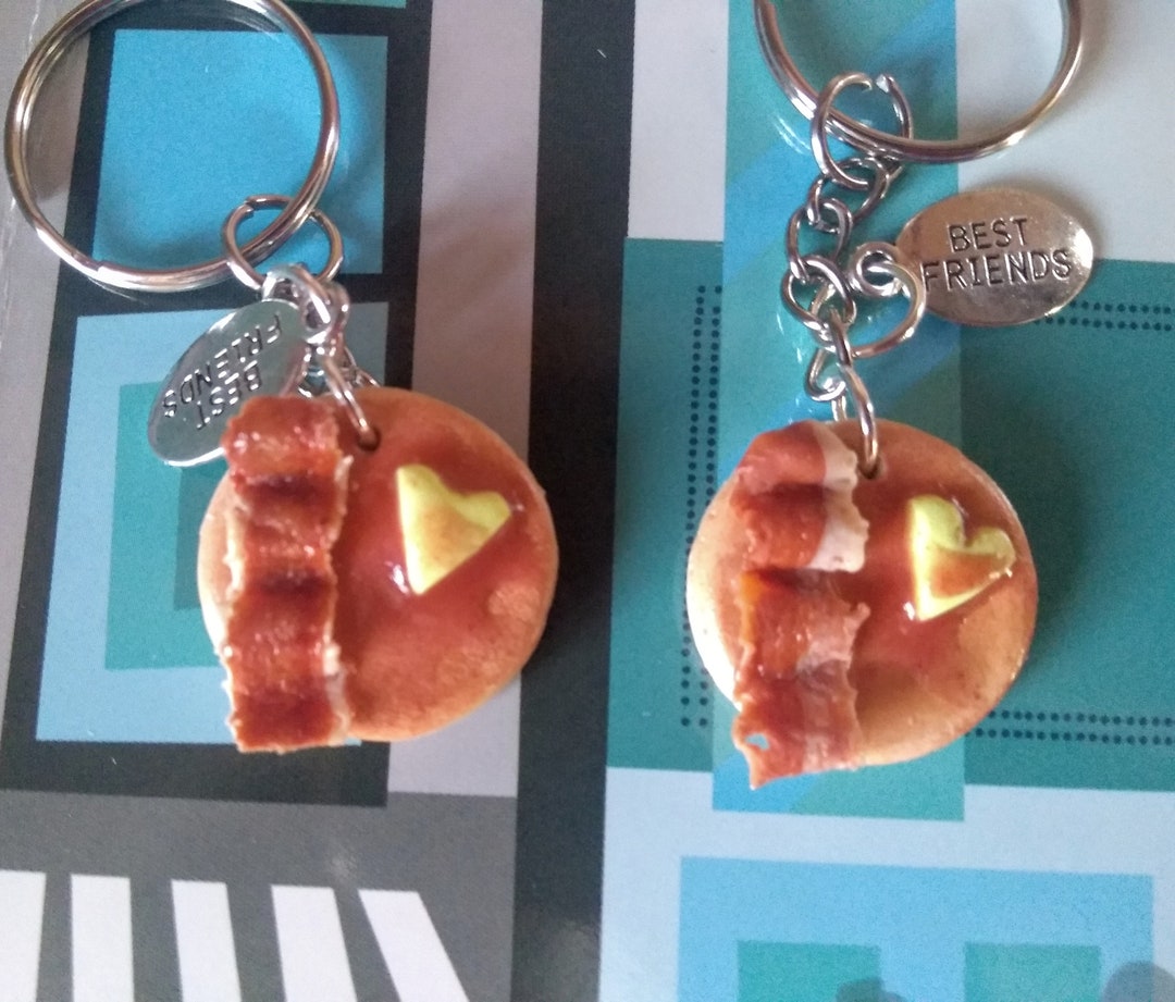 BFF Pancakes and Bacon Keychains, Miniature Food Jewelry, Inedible ...