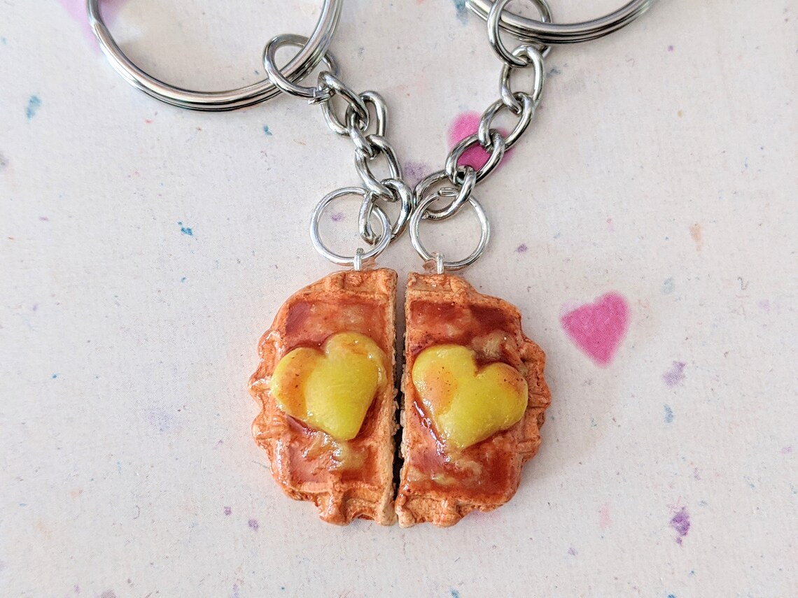 BFF Waffles Keychains Miniature Food Jewelry Inedible | Etsy