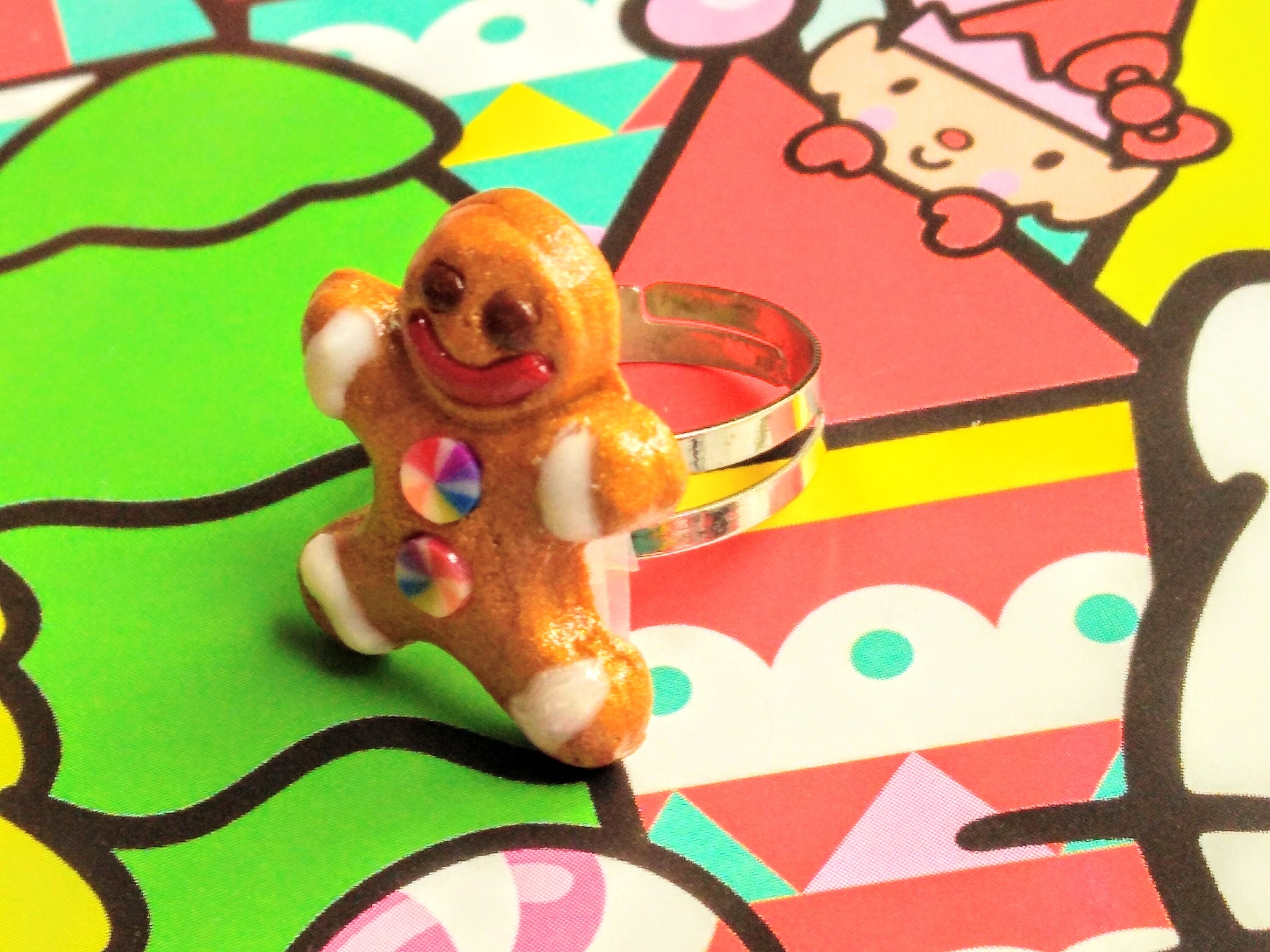 Gingerbread Man Cookie Ring Miniature Food Jewelry Inedible | Etsy
