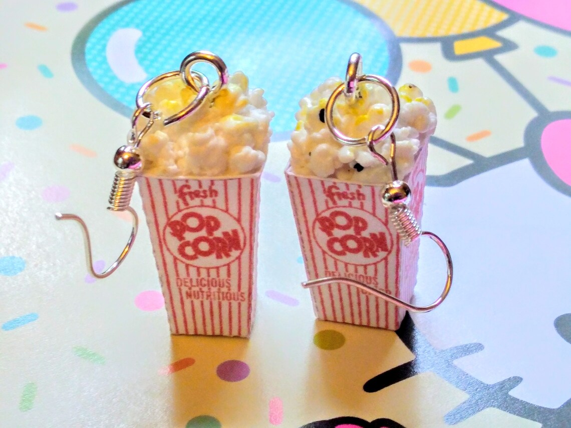 Butter Popcorn Earrings - Miniature Food Jewelry - Inedible Jewelry ...