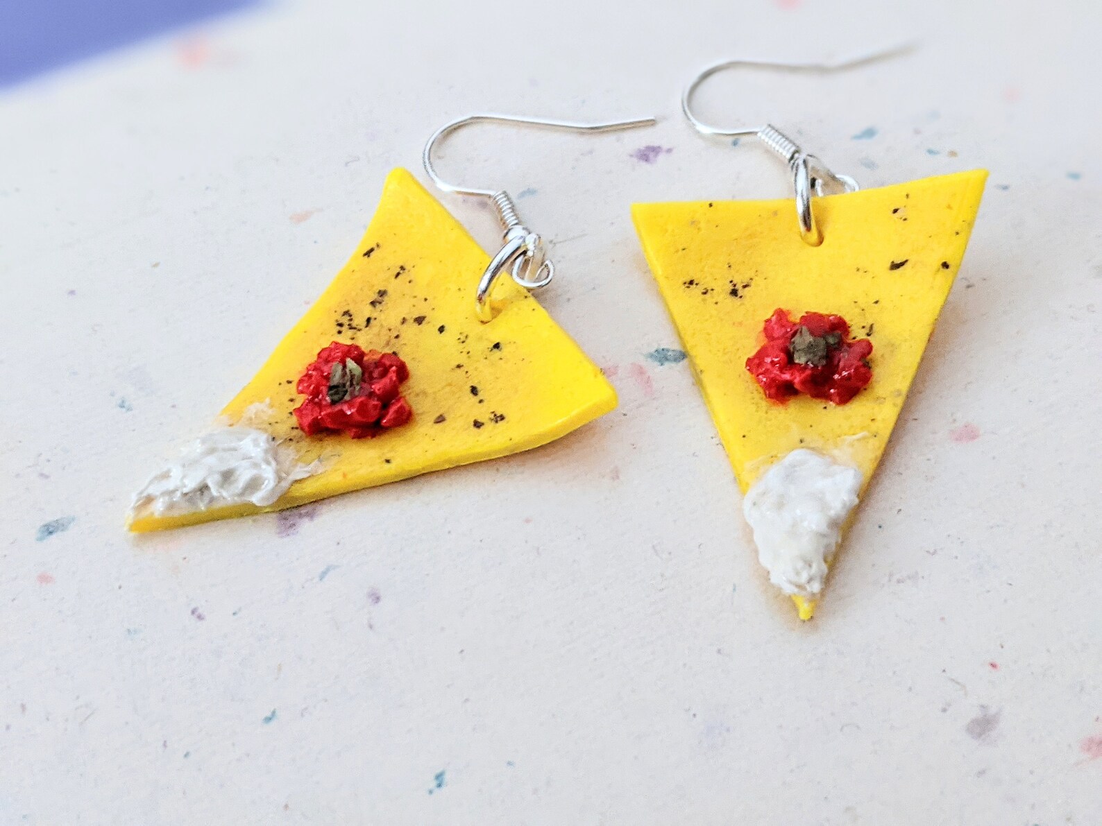 Nacho Chip With Salsa and Sour Cream Earrings Miniature Food - Etsy