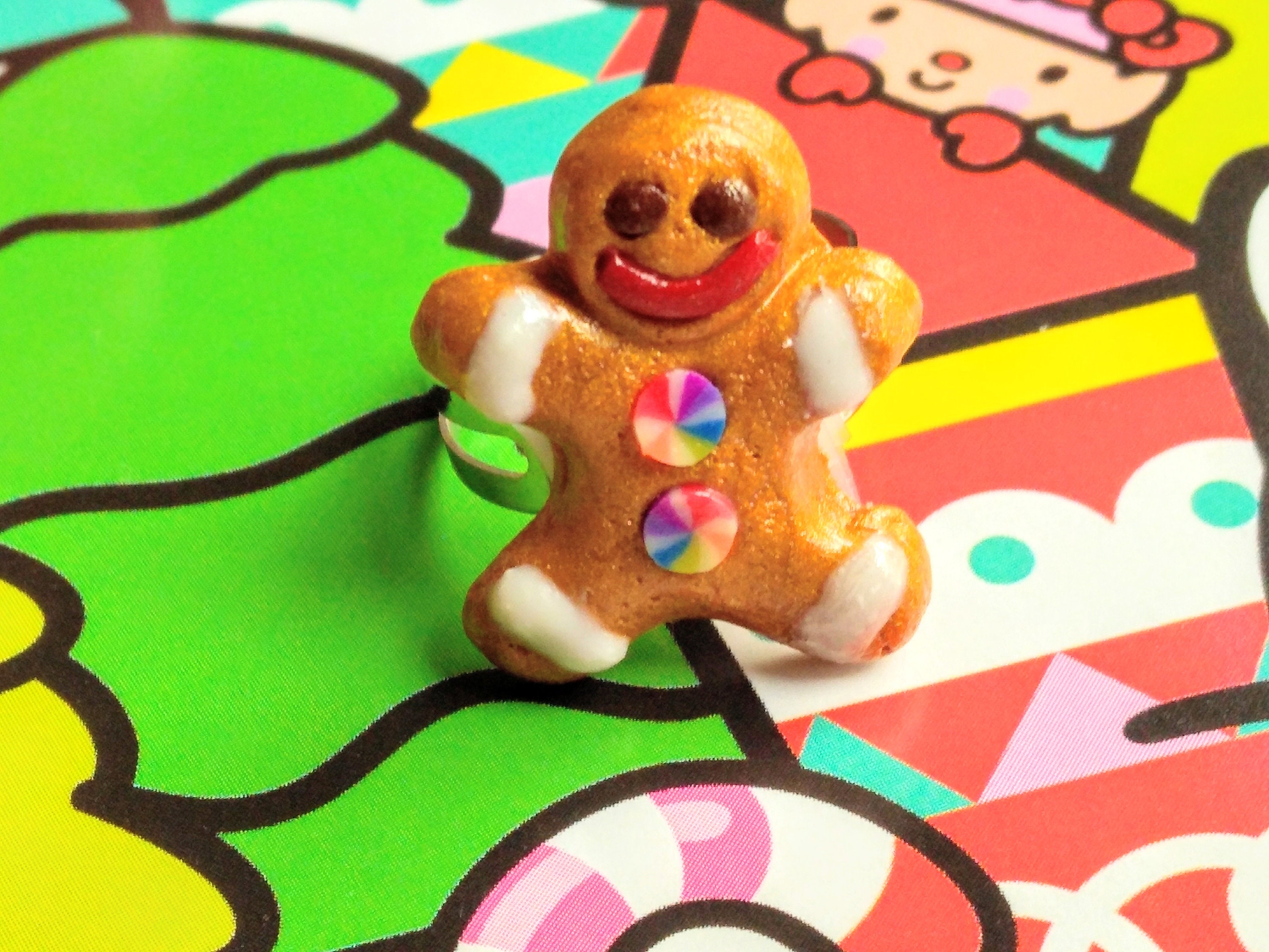 Gingerbread Man Cookie Ring Miniature Food Jewelry Inedible | Etsy