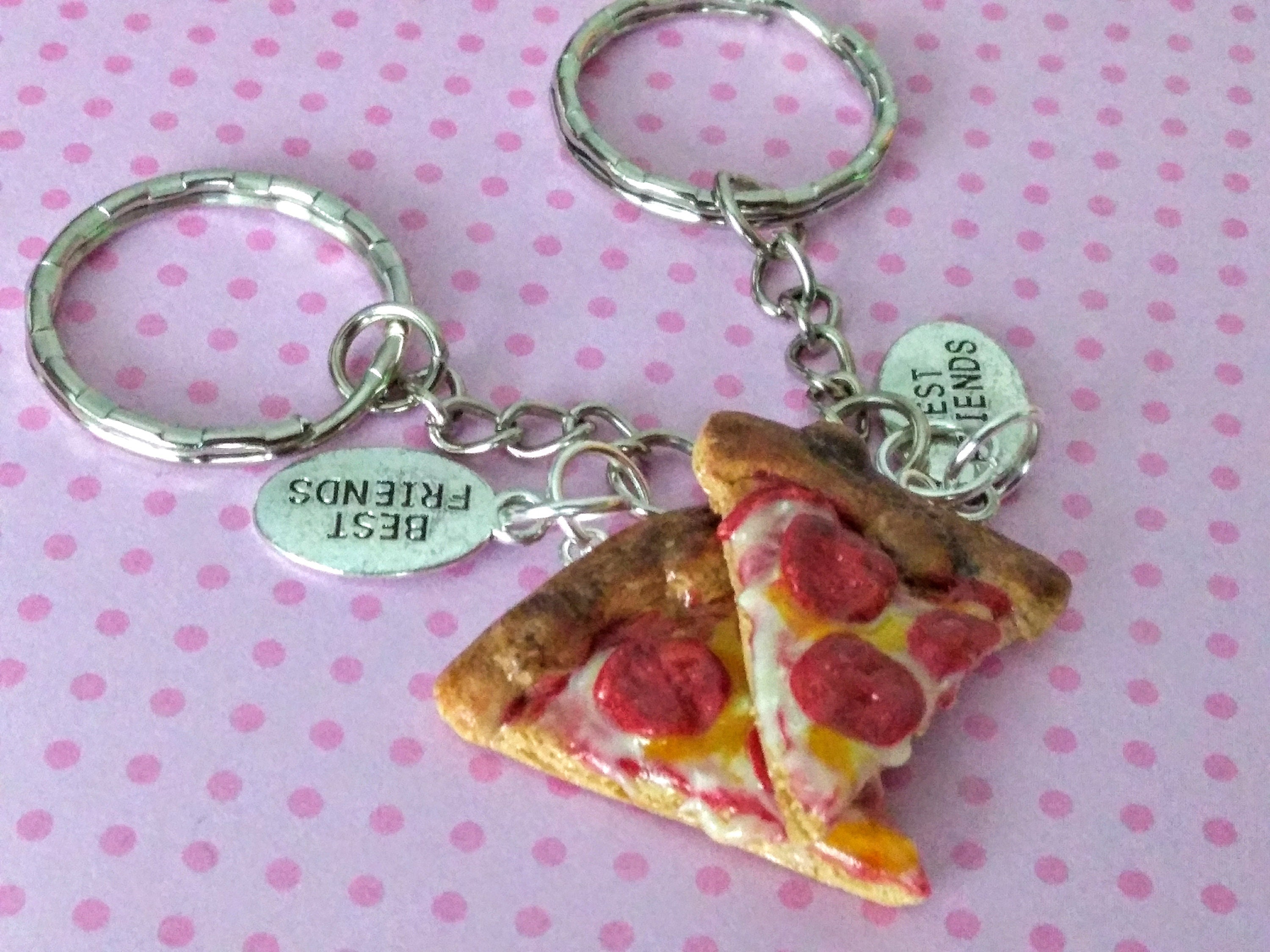 New York Style Pepperoni Pizza Slices BFF Keychains Miniature | Etsy