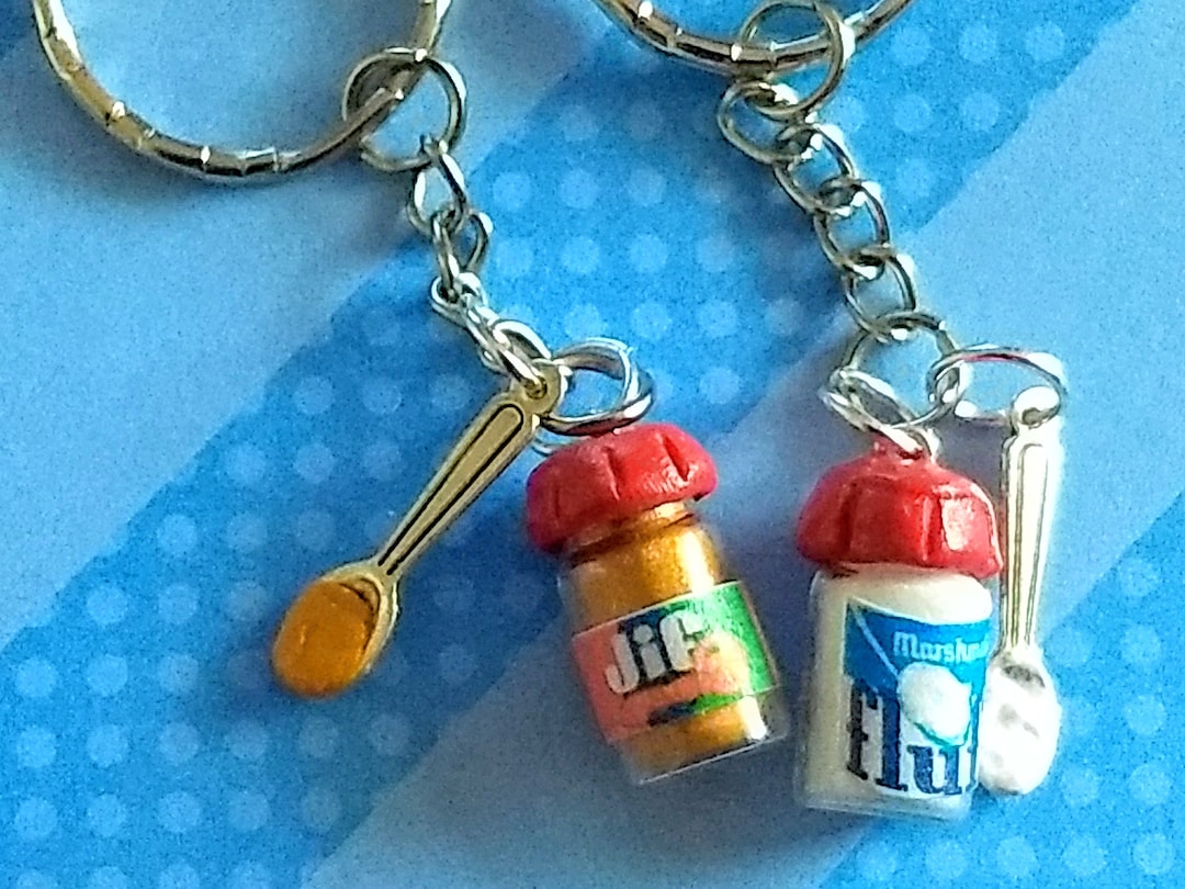 BFF Peanut Butter and Fluff/jelly Keychains, Miniature Food Jewelry ...
