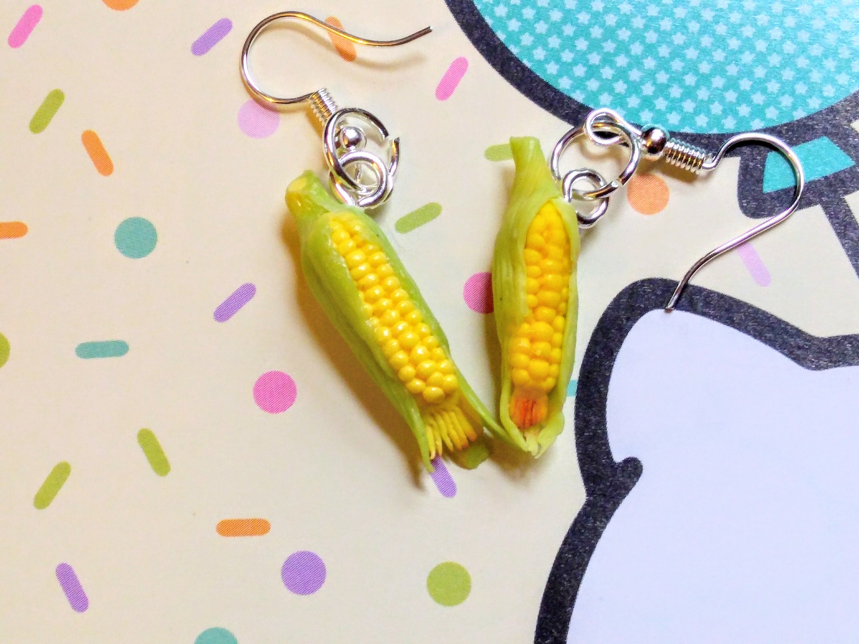 Ear of Corn Dangle Earrings Miniature Food Jewelry Vegetable | Etsy
