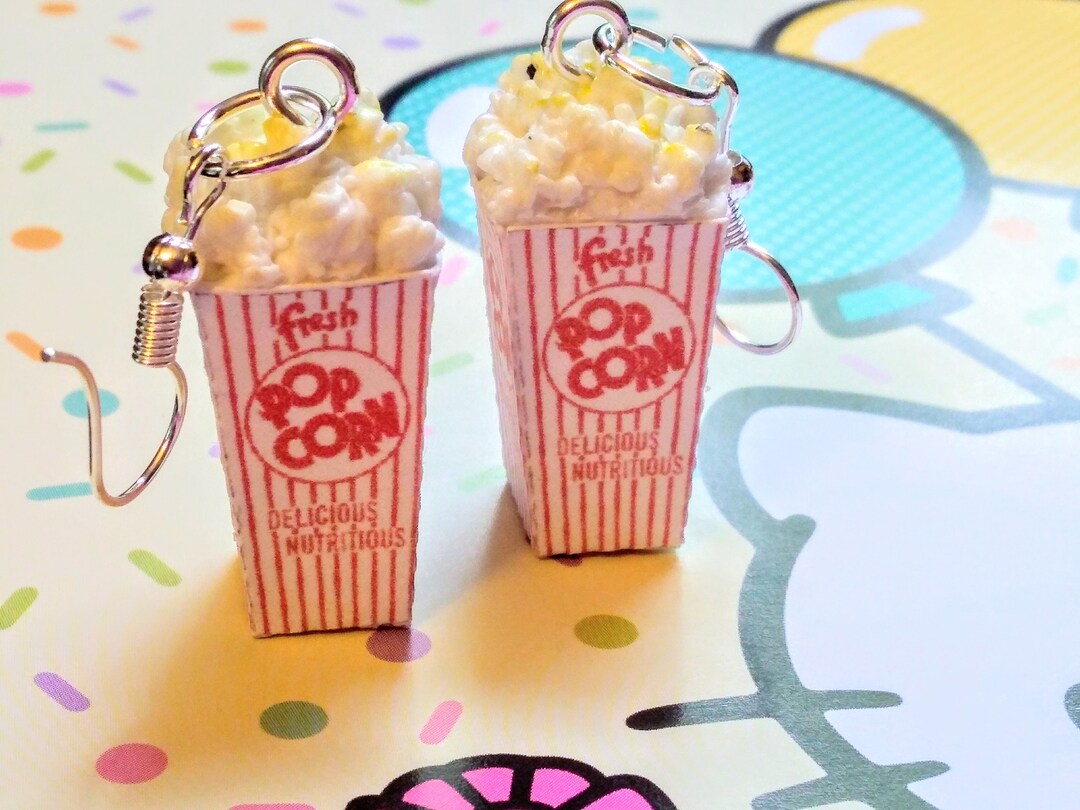 Butter Popcorn Earrings - Miniature Food Jewelry - Inedible Jewelry ...