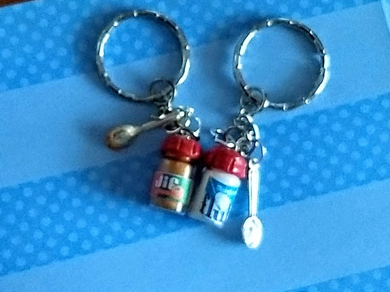 BFF Peanut Butter and Fluff/jelly Keychains Miniature Food - Etsy