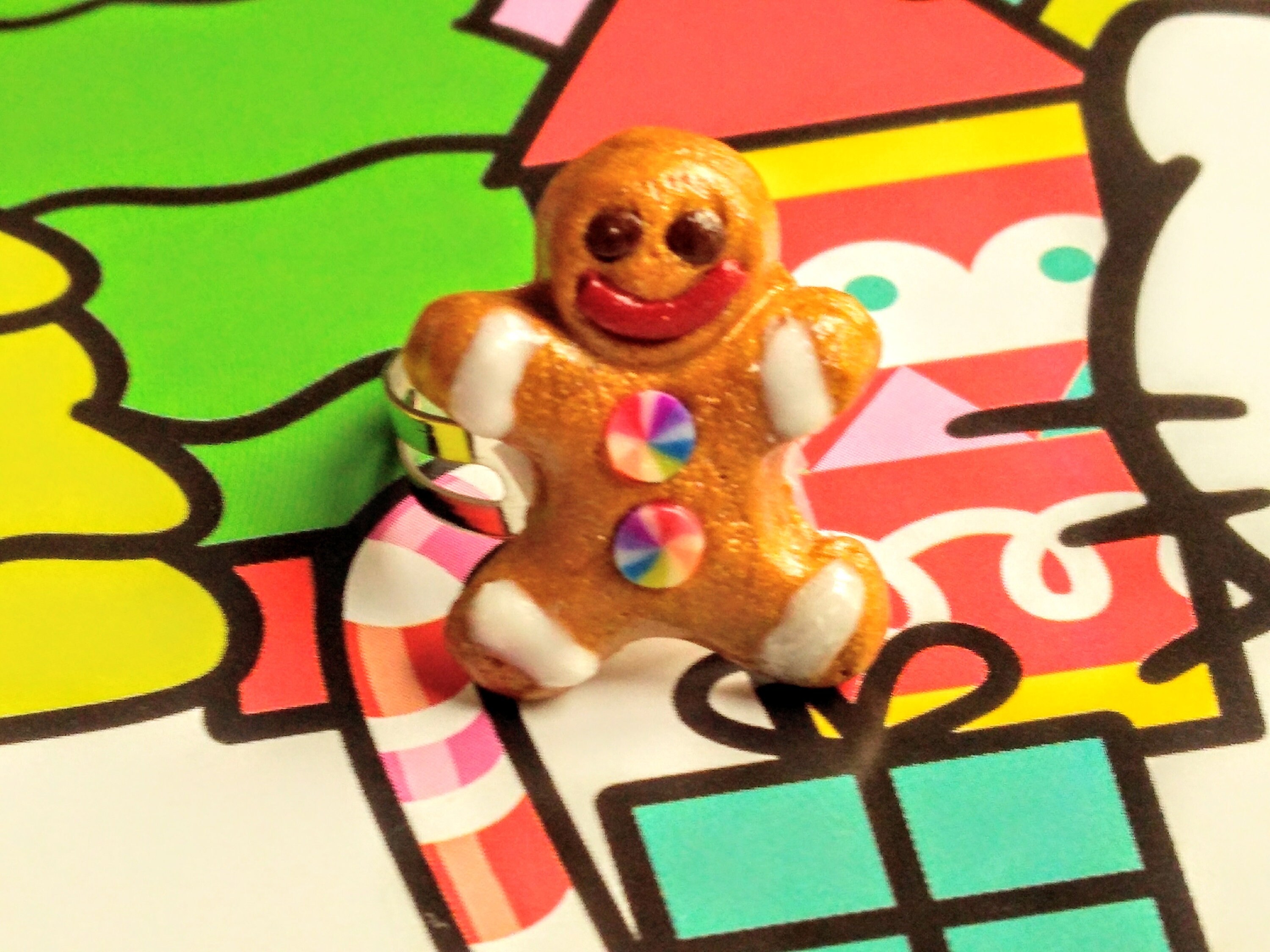 Gingerbread Man Cookie Ring Miniature Food Jewelry Inedible | Etsy