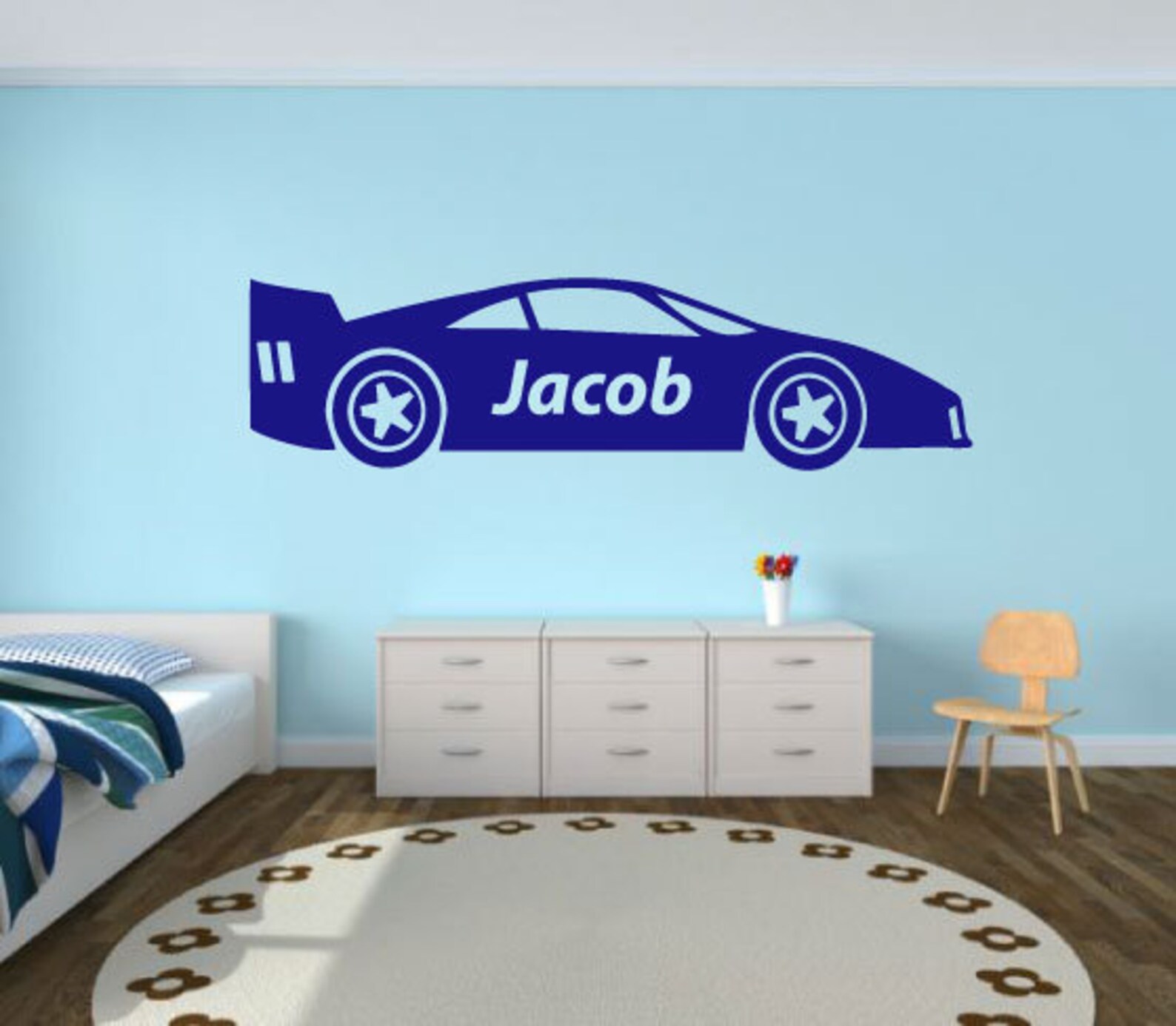 Custom Race Car 1 Personalized Vinyl Wall Decal Sticker - Etsy