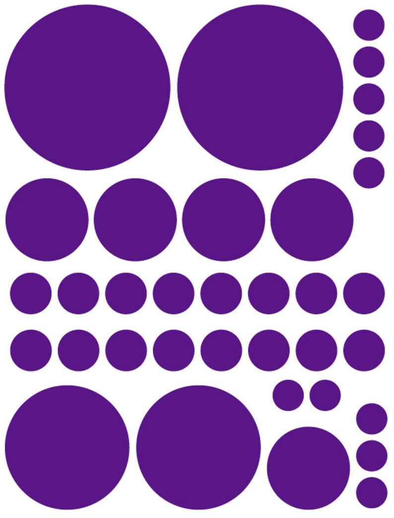 70 Dark Purple Vinyl Polka Dots Bedroom Wall Decals Stickers - Etsy