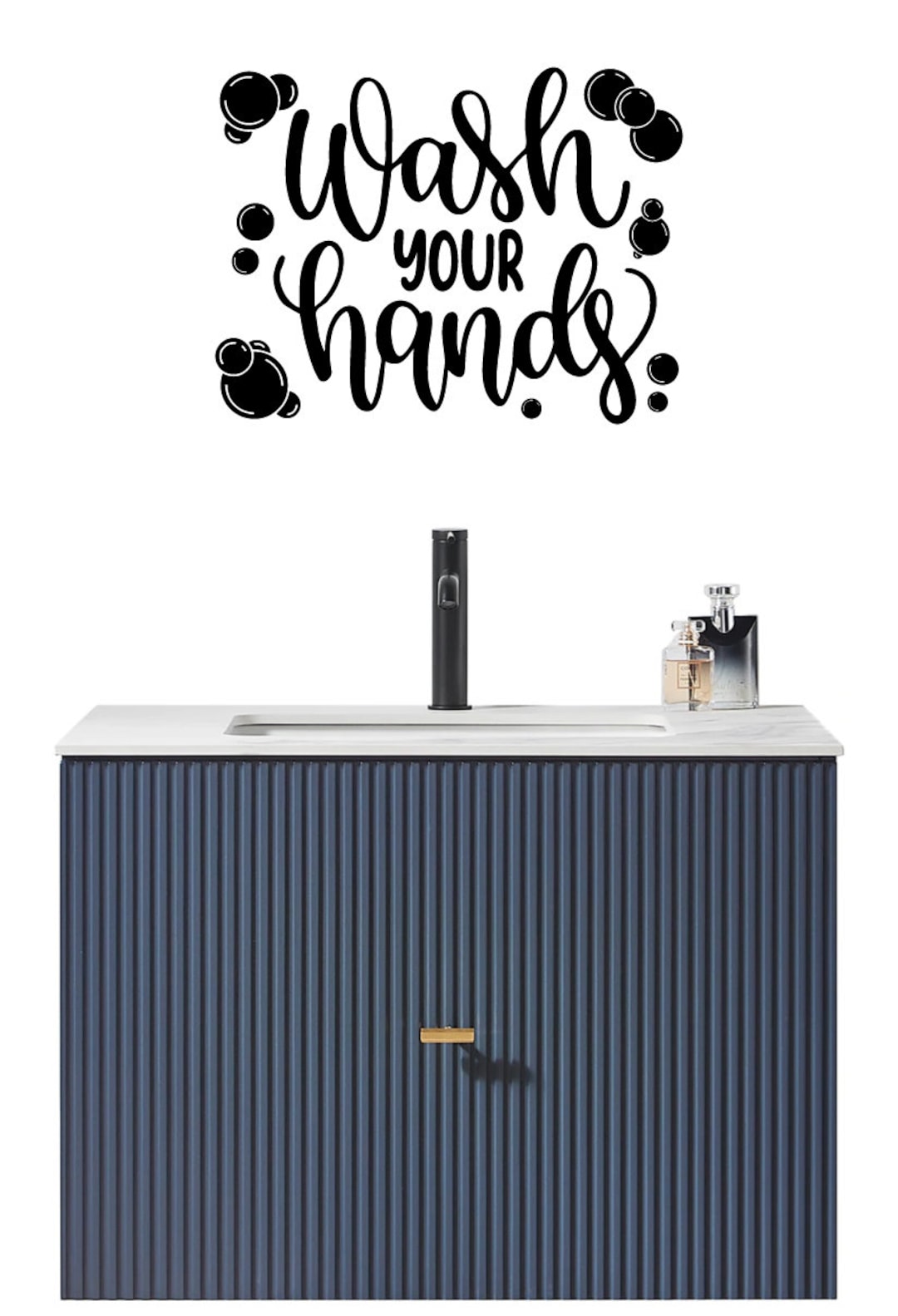 Wash Your Hands Bathroom Cute Wall Decal - Custom Wall Decor - Multiple ...