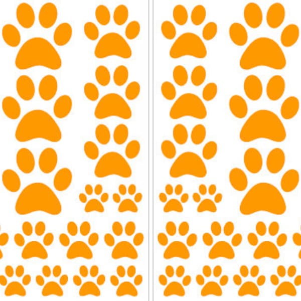 Orange Paw Prints - Etsy
