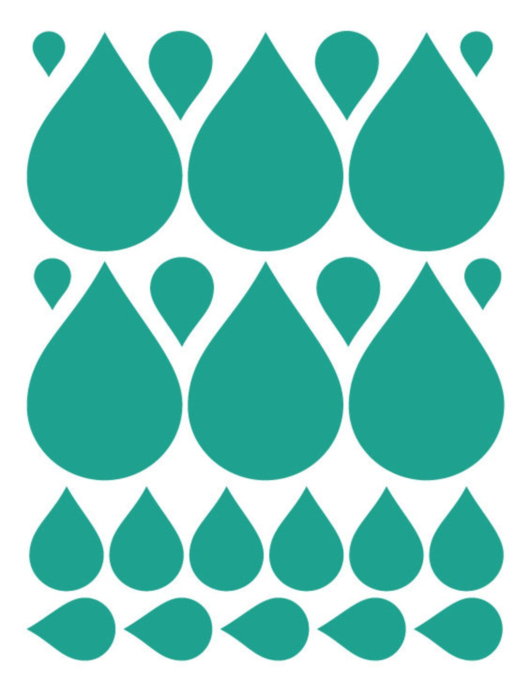 Raindrop Wall Decals in Turquoise Wall Stickers and Wall Graphics ...