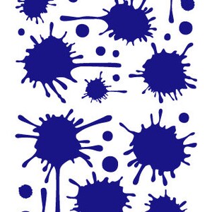 Paint Splatter Wall Decal in Royal Blue - Etsy