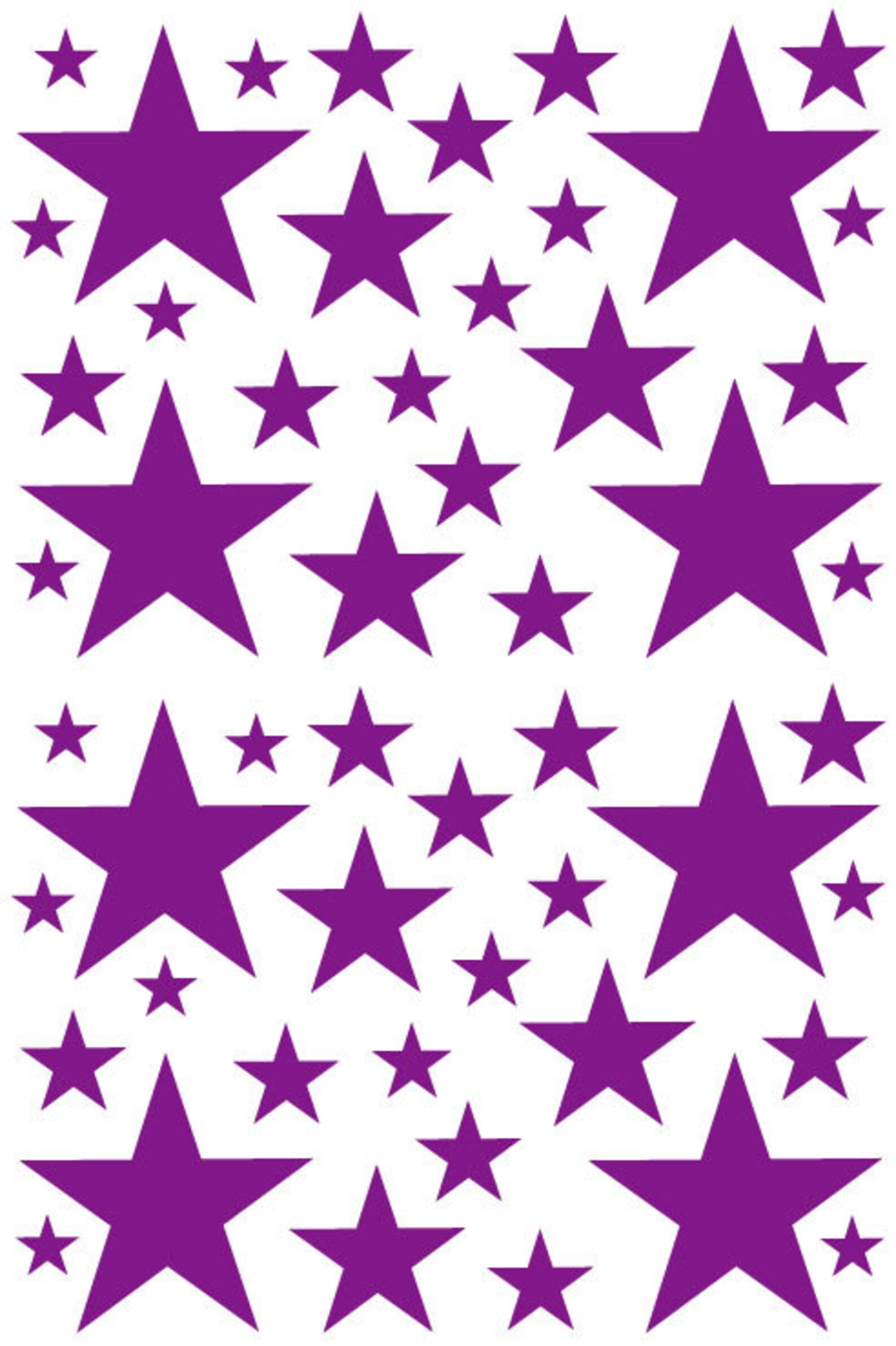 52 Dark Purple Vinyl Star Shaped Bedroom Wall Decals Stickers - Etsy