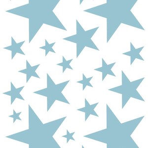 52 Powder Blue Vinyl Star Shaped Bedroom Wall Decals Stickers Stars ...