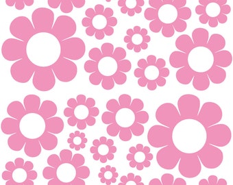 38 Lime Green Daisy Vinyl Shaped Bedroom Wall Decals Stickers Daisies ...