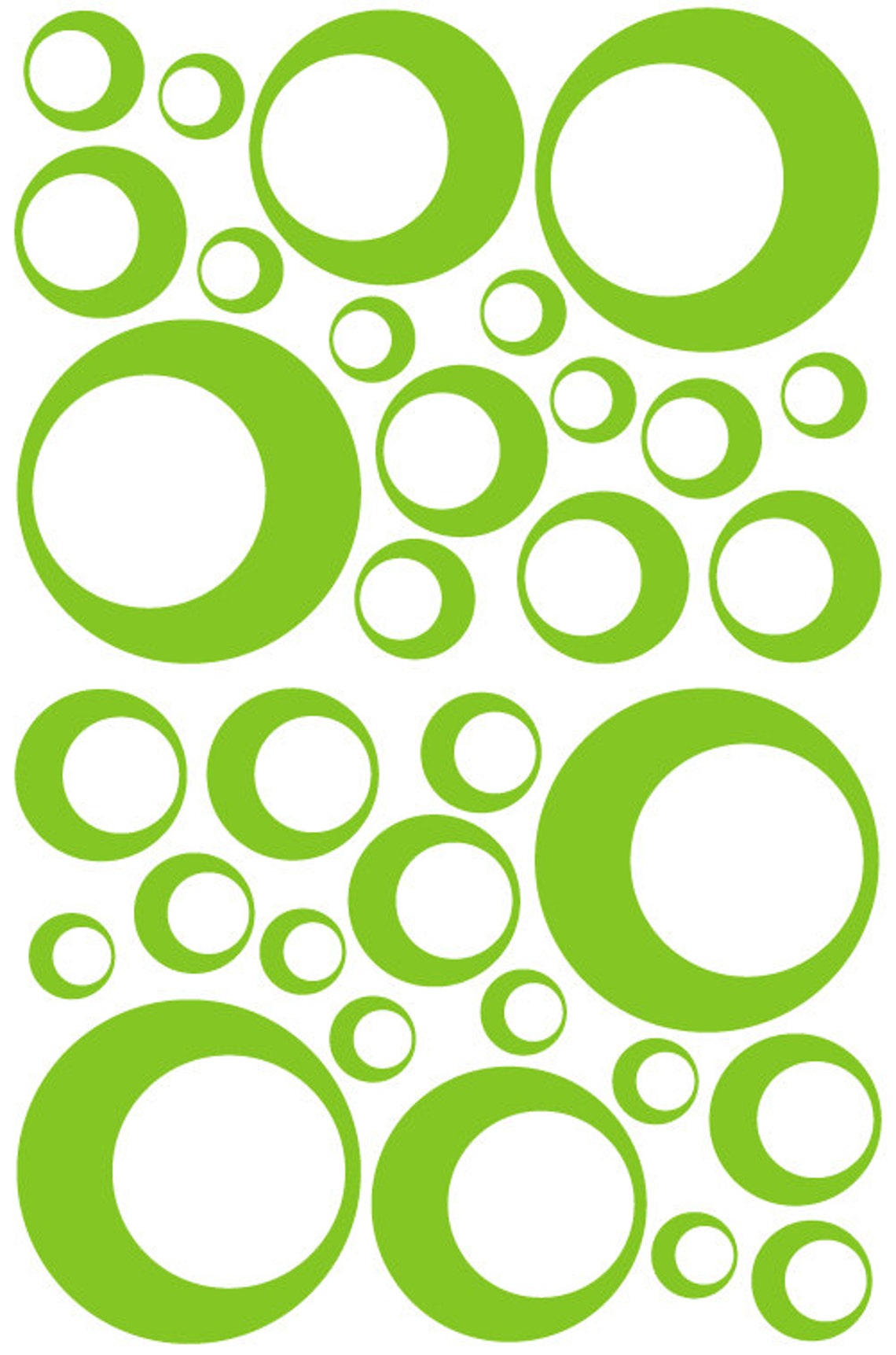 32 Lime Green Vinyl Circle in a Circle Bubble Dots Bedroom - Etsy