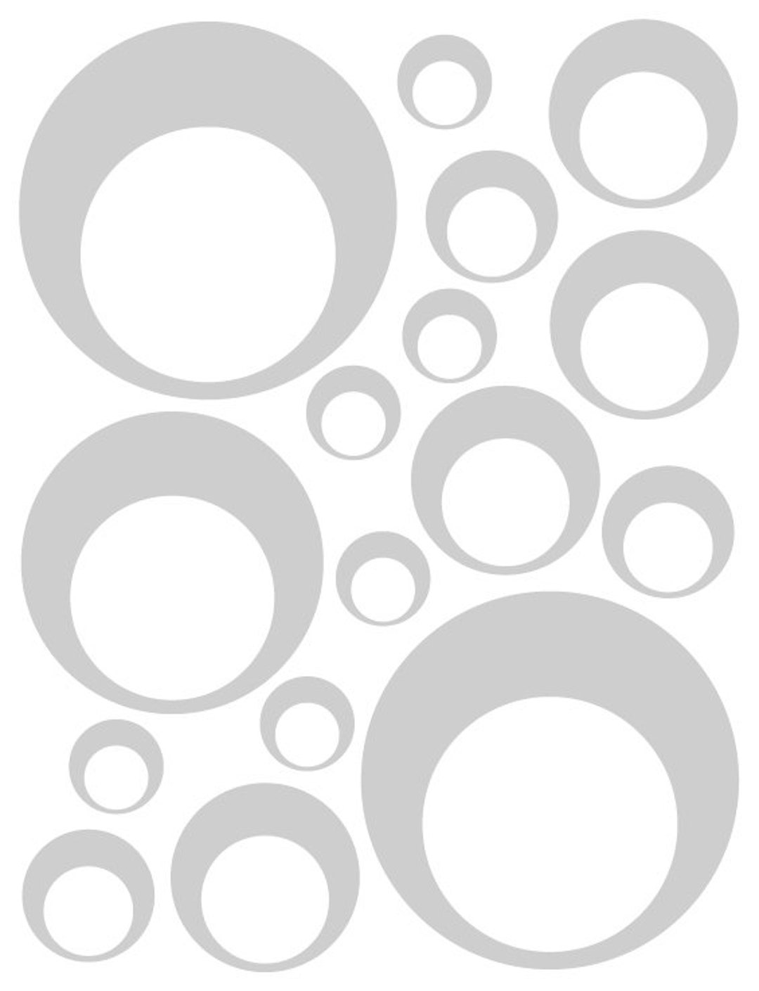 32 Satin Silver Vinyl Circle in a Circle Bubble Dots Bedroom Wall ...