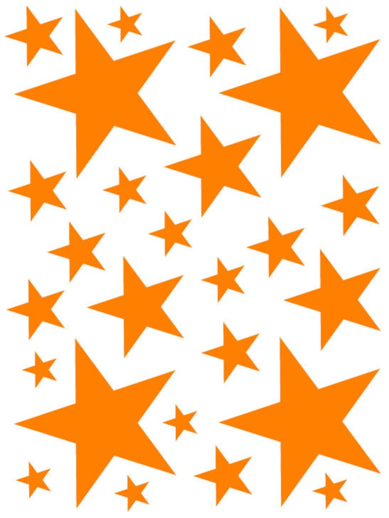 52 naranja brillante vinilo estrella en forma de dormitorio - Etsy España