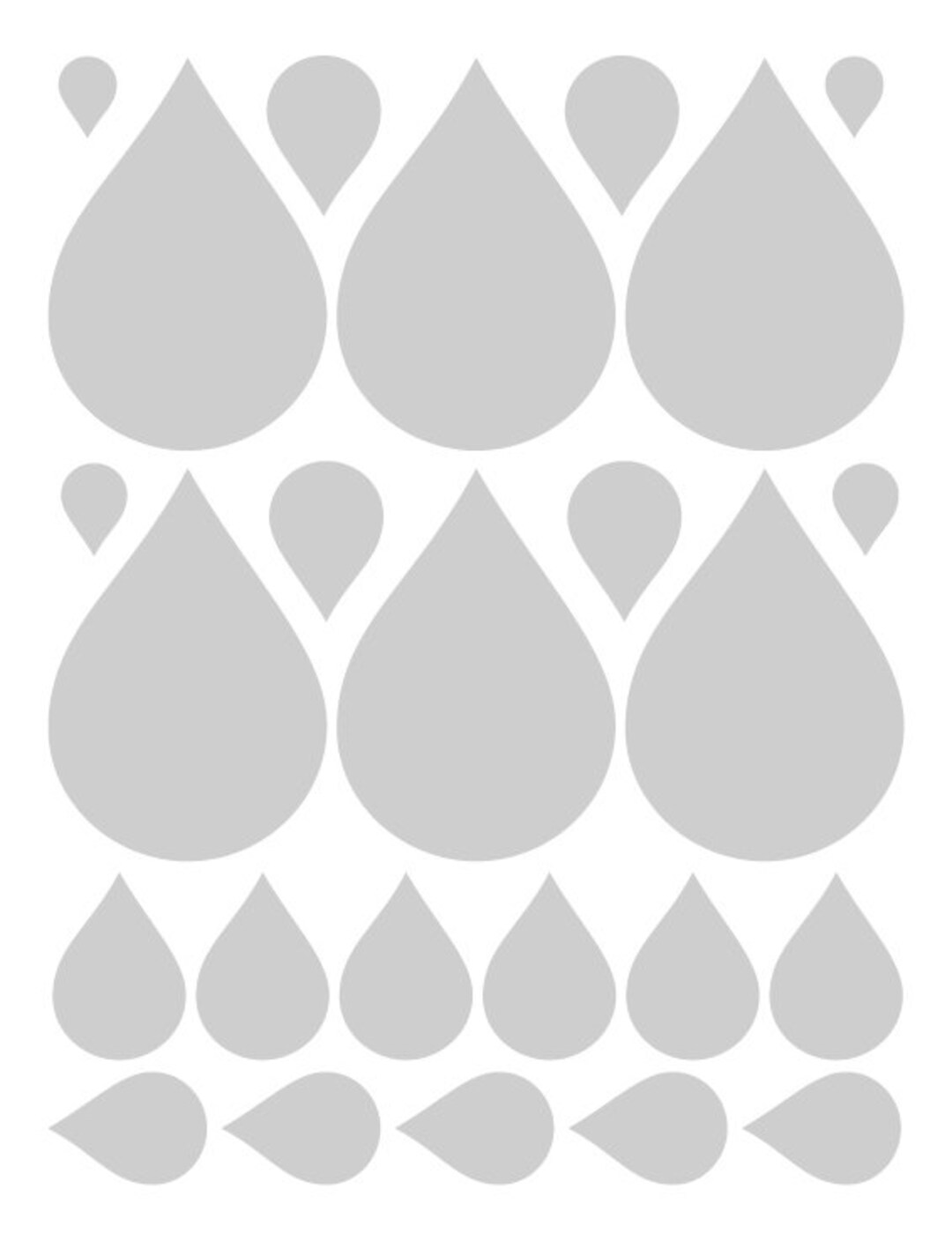 Raindrop Wall Decals in Satin Silver Wall Stickers and Wall - Etsy