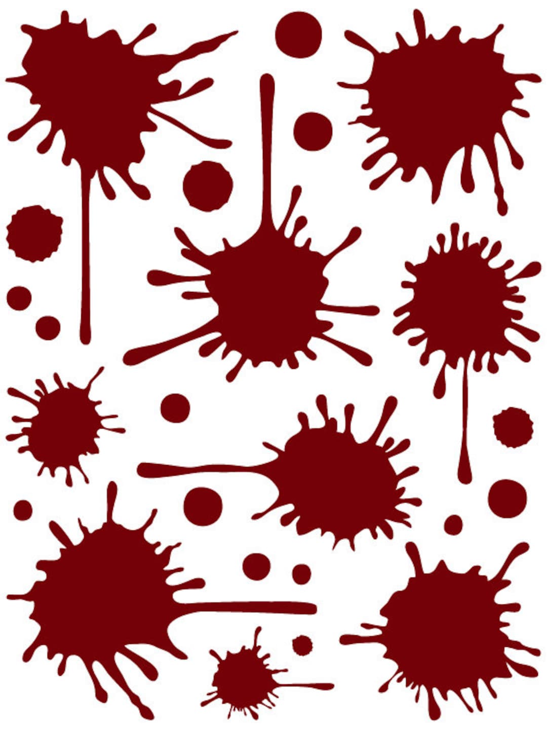 Paint Splatter Wall Decal in Maroon - Etsy