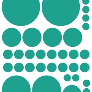 70 Teal Turquoise Vinyl Polka Dots Bedroom Wall Decals Stickers Teen ...