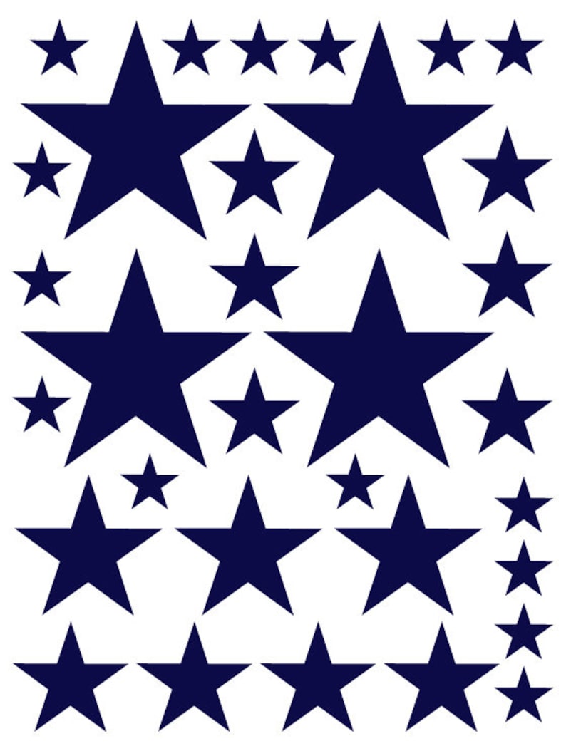 52 Navy Blue Vinyl Star Shaped Bedroom Wall Decals Stickers - Etsy