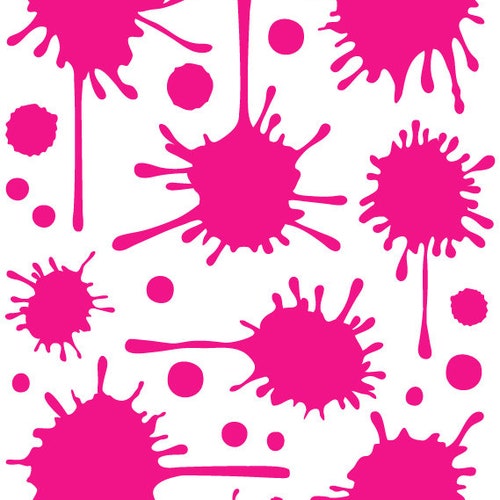 Paint Splatter Wall Decal in Hot Pink - Etsy