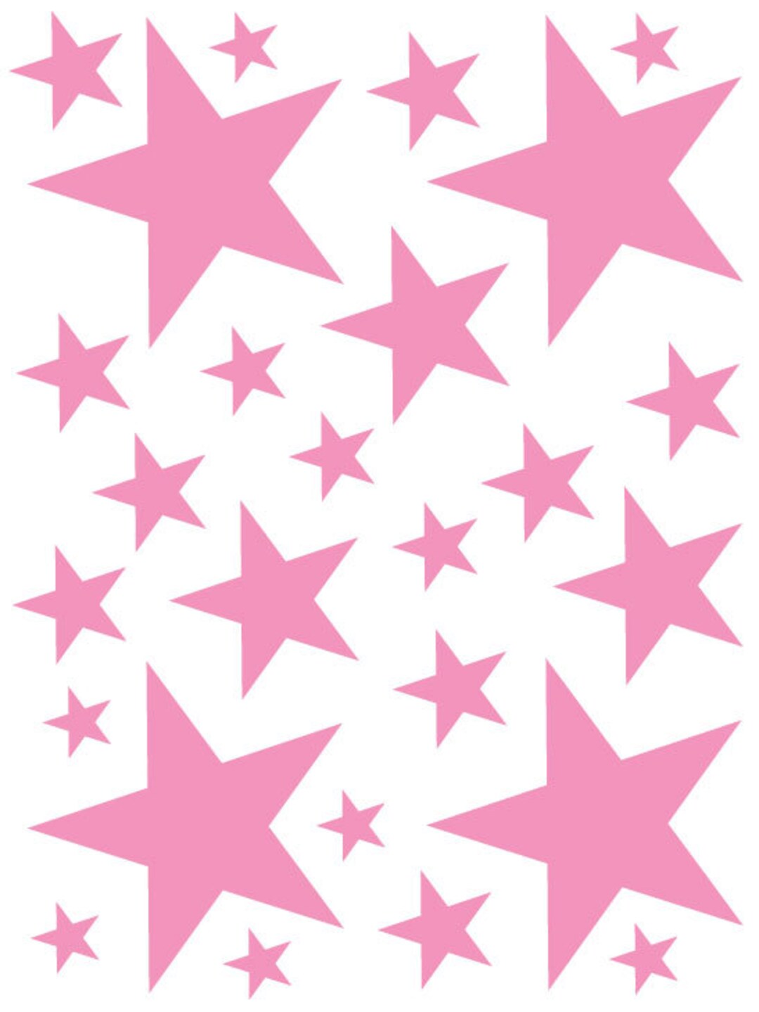 52 Soft Pink Vinyl Star Shaped Bedroom Wall Decals Stickers - Etsy