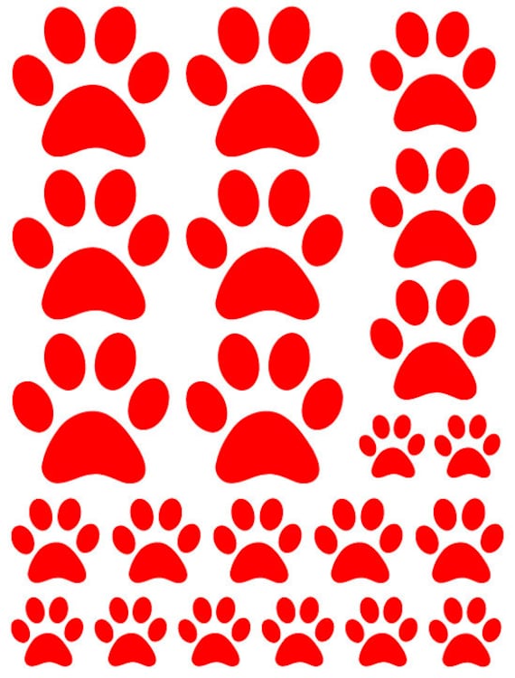 Red Dog Paw Print Background
