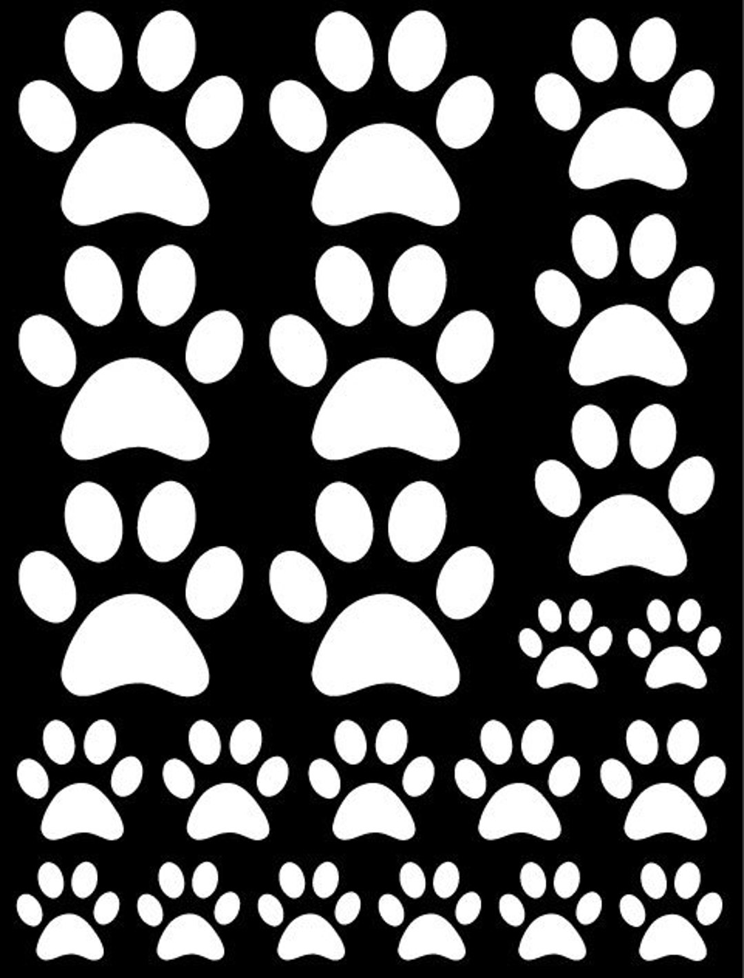 44 White Paw Prints Vinyl Wall Decals Stickers Bedroom Teen Kids Baby ...
