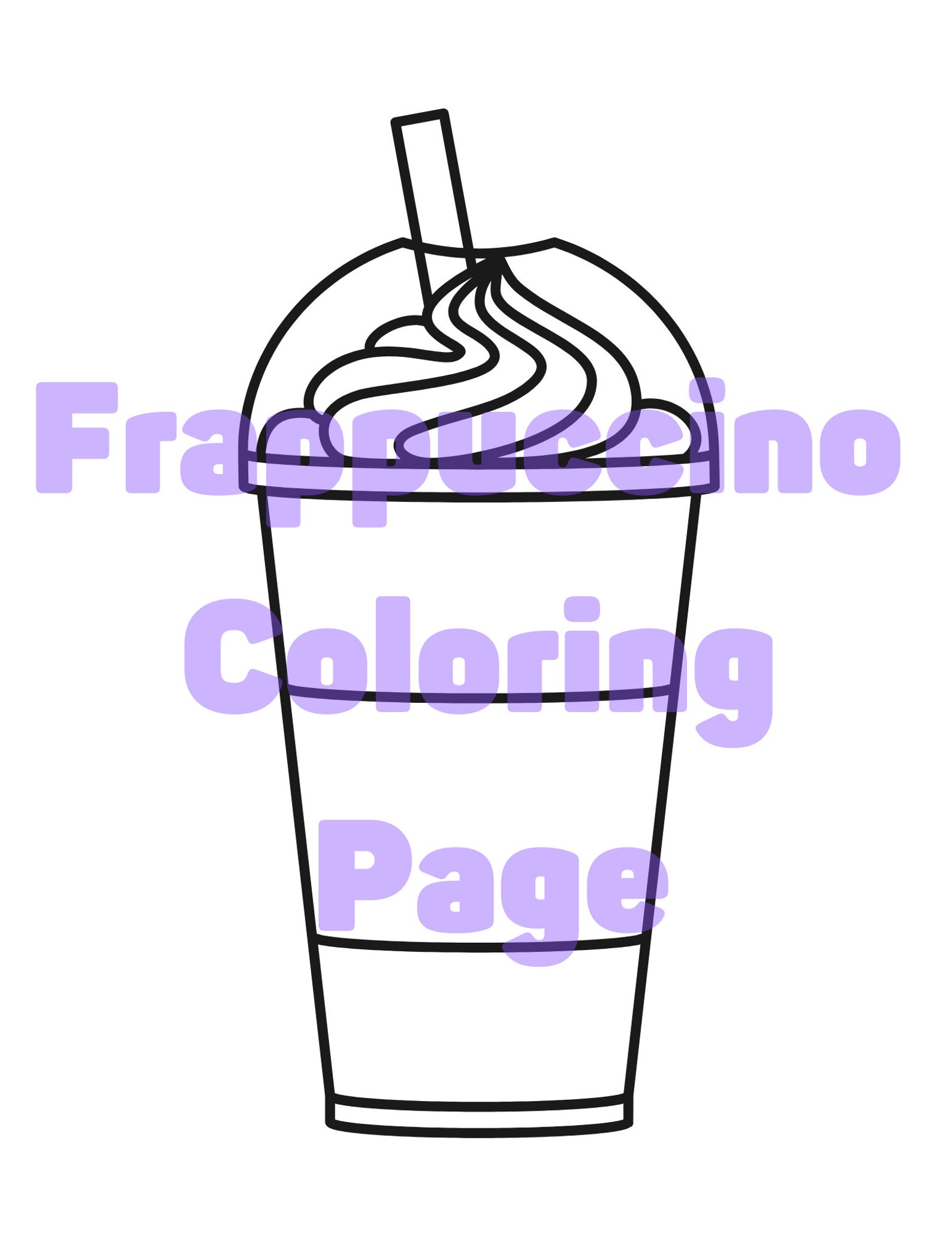 Frappuccino Coloring Page - Etsy