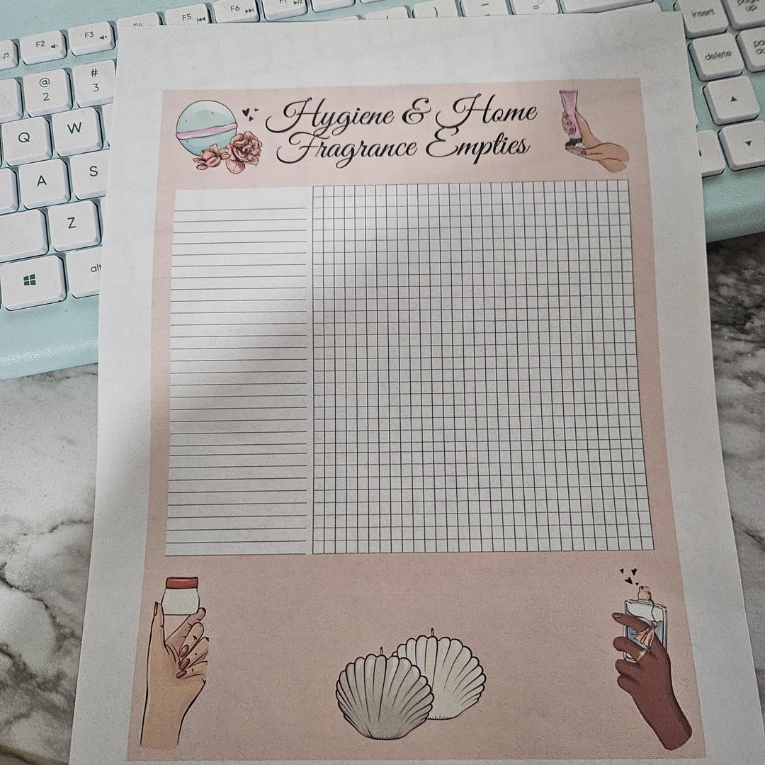 Hygiene and Home Fragrance Empties Printable Tracker Classic Happy ...