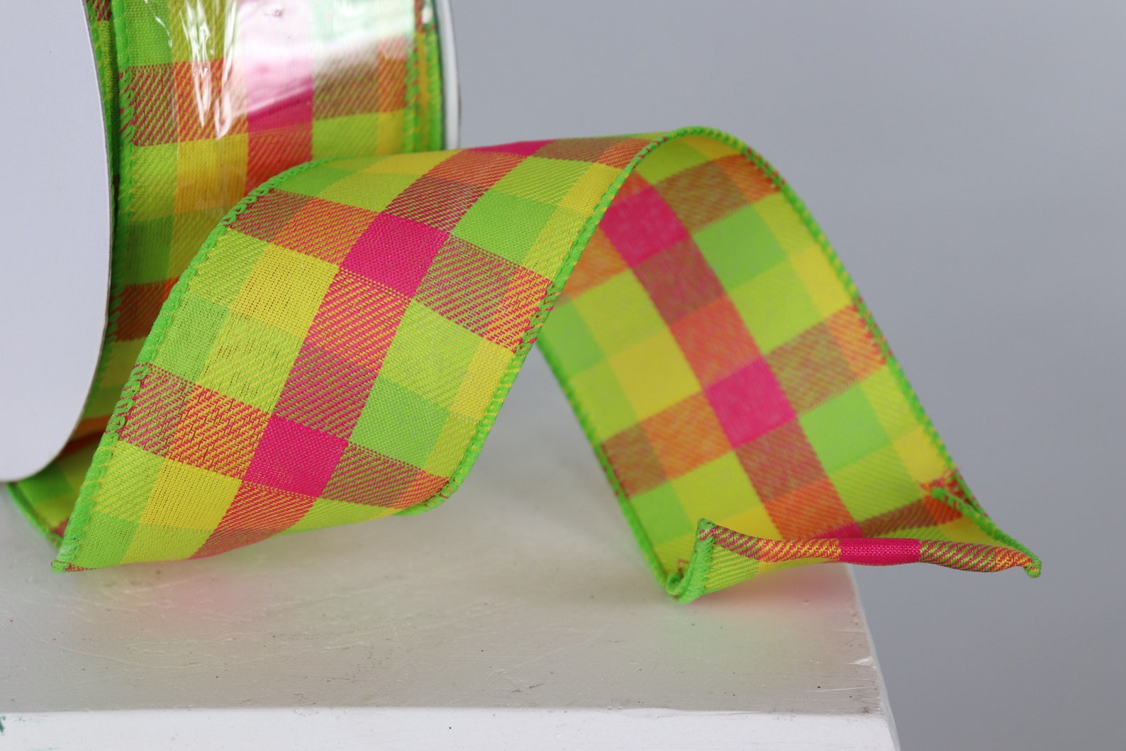 Spring Wired Ribbon Plaid Ribbon Craft Decor Wreath - Etsy